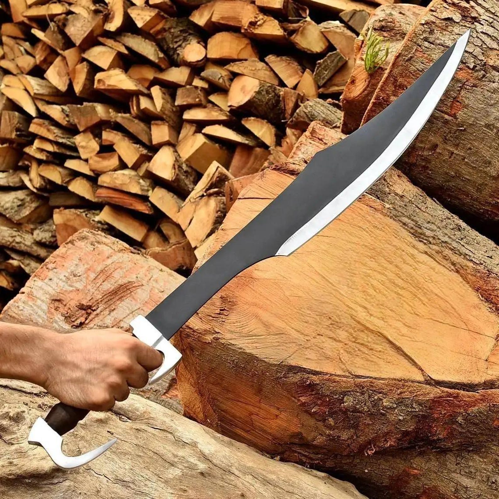 Handmade Warrior Scimitar Sword, Carbon Steel Blade, Wooden Handle ...