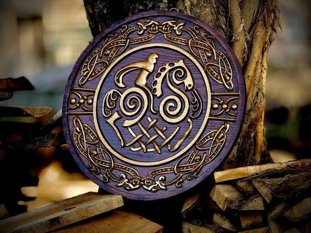 Viking Shield Wall Art | Norse Decor | Wooden Shield | Pagan Altar ...