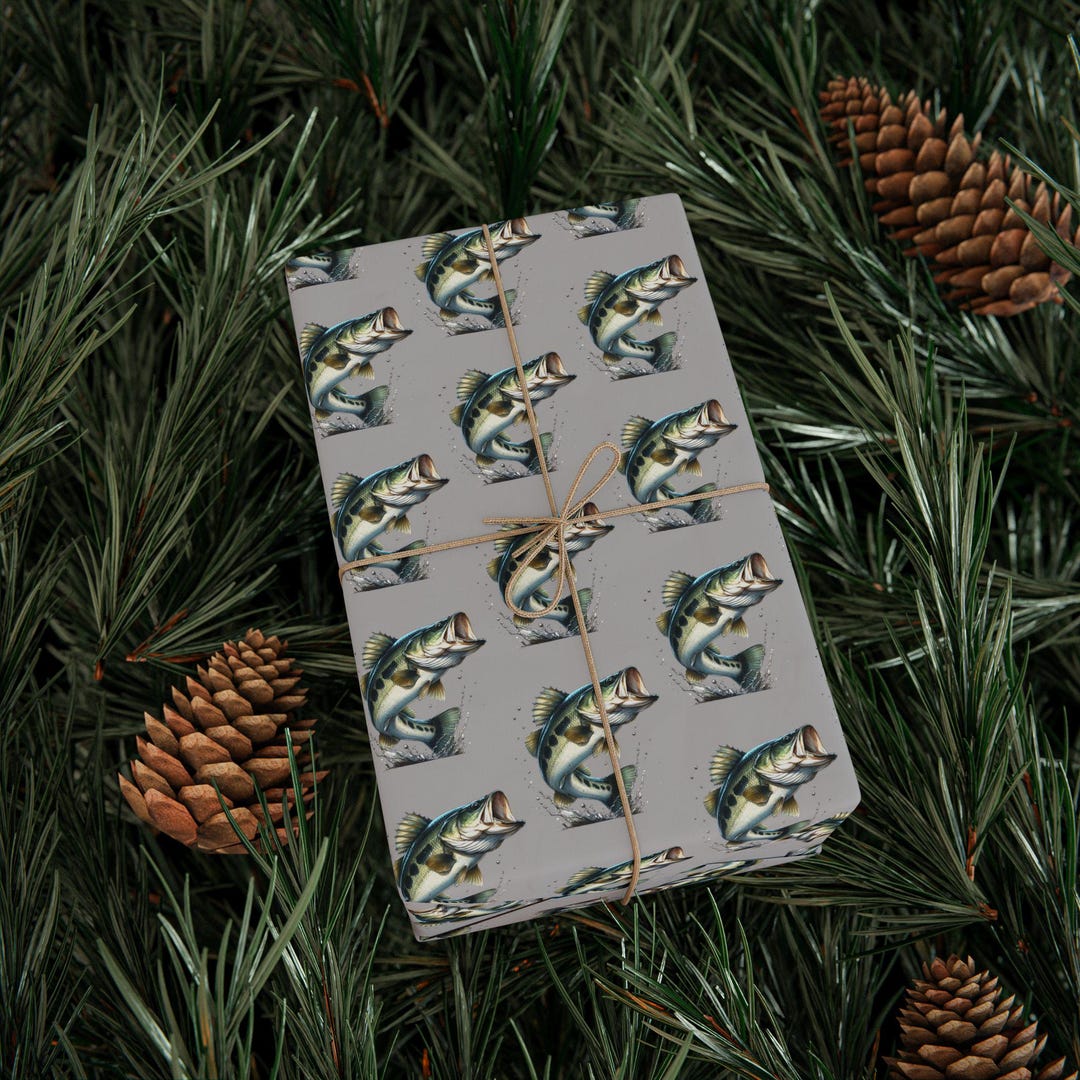 Vintage Fish Pattern Wrapping Paper | Fishing Theme Gift Wrap, Outdoor ...