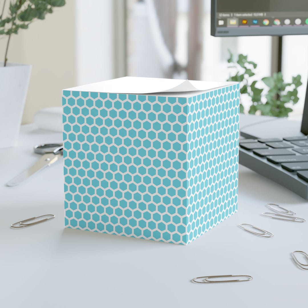 Honeycomb Note Cube: Blue Decorative Sticky Notes - Etsy