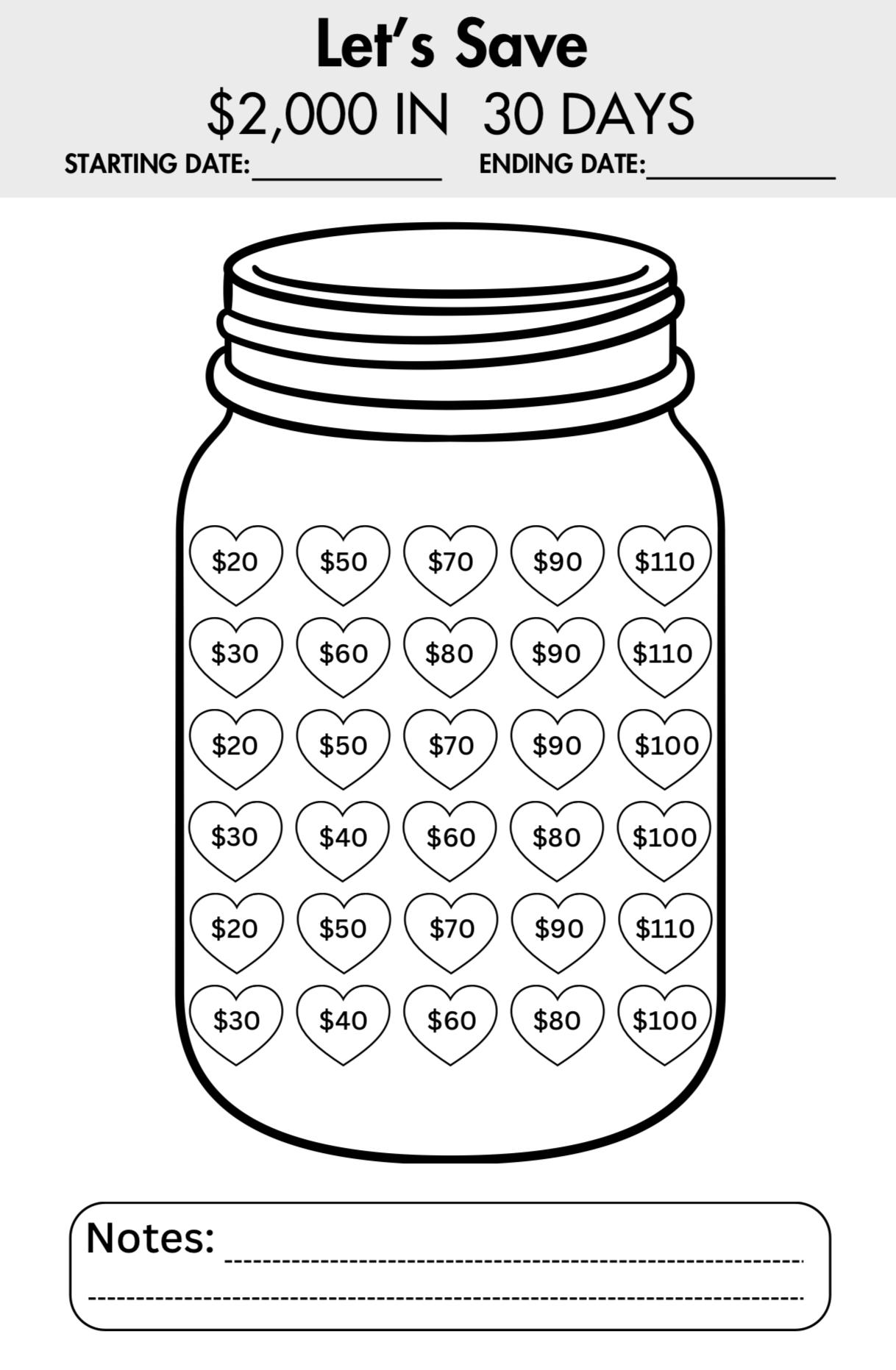 Digital Savings Challenge | Printable Budget Tracker | Money Saving ...