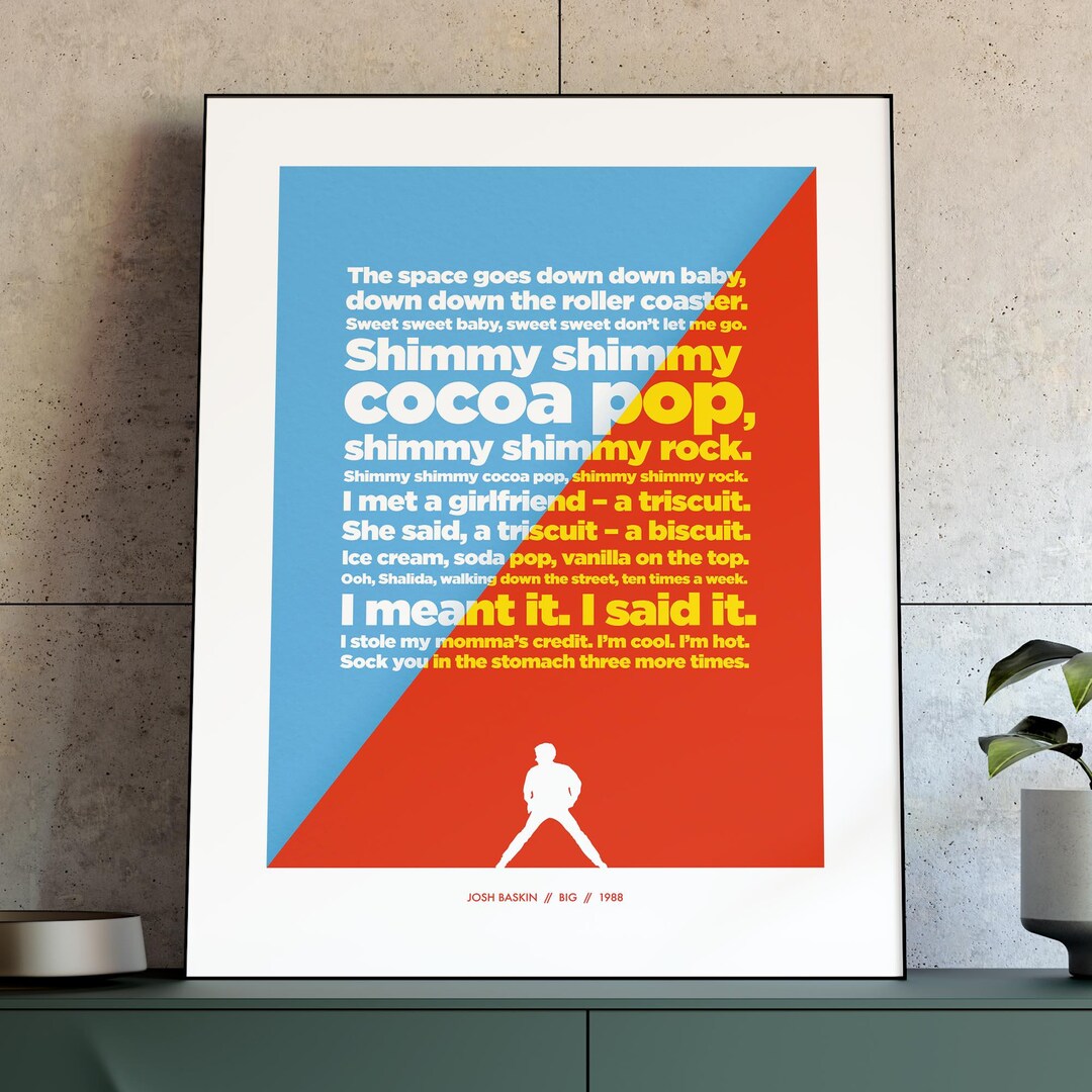 BIG Rap Poster. Shimmy Shimmy Cocoa Pop. Tom Hanks. Josh Baskin. 80s ...