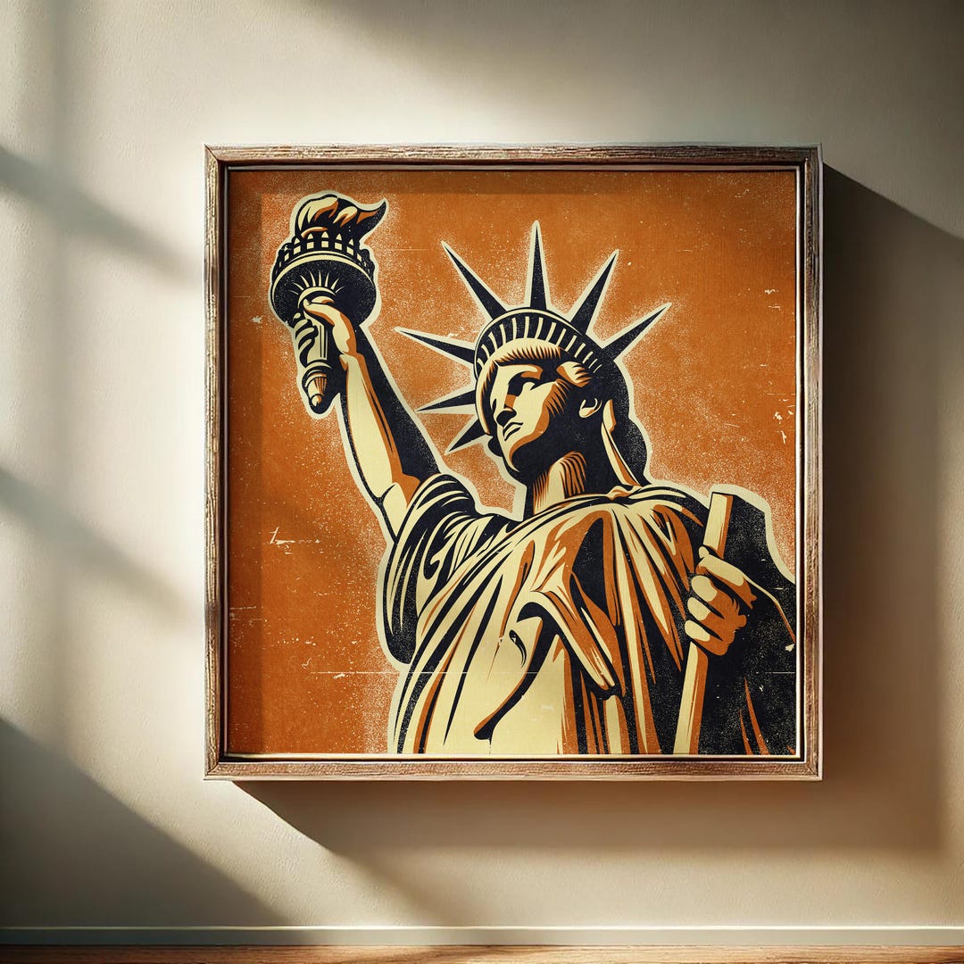 Vintage Liberty Statue Poster - Retro New York Wall Art - Digital ...