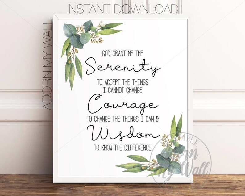Serenity Printable, the Serenity Prayer Print, Serenity Poem, Serenity ...