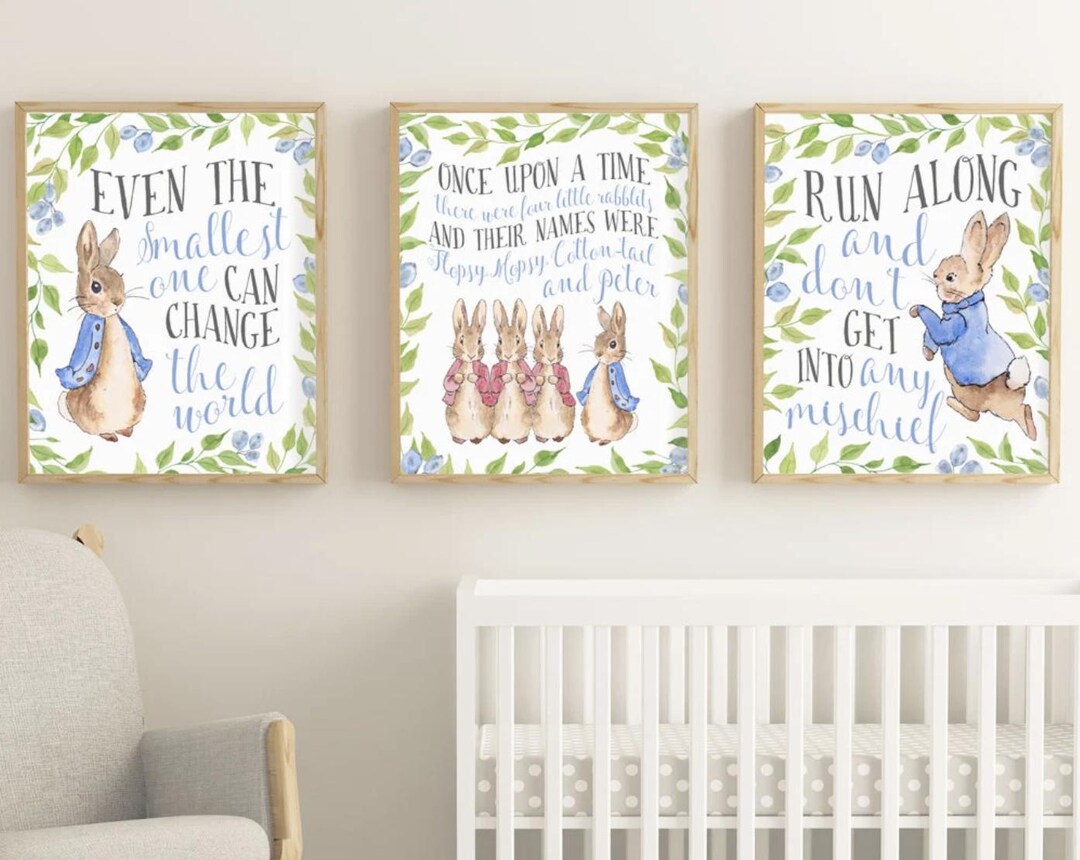 Peter Rabbit Print Set, Peter Rabbit Prints, Set of 3, Prints Rabbit ...