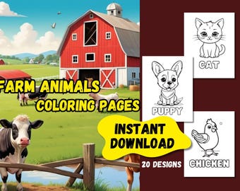 Farm Animal Coloring Pages - Printable Cute Farm Animals for Kids and ...