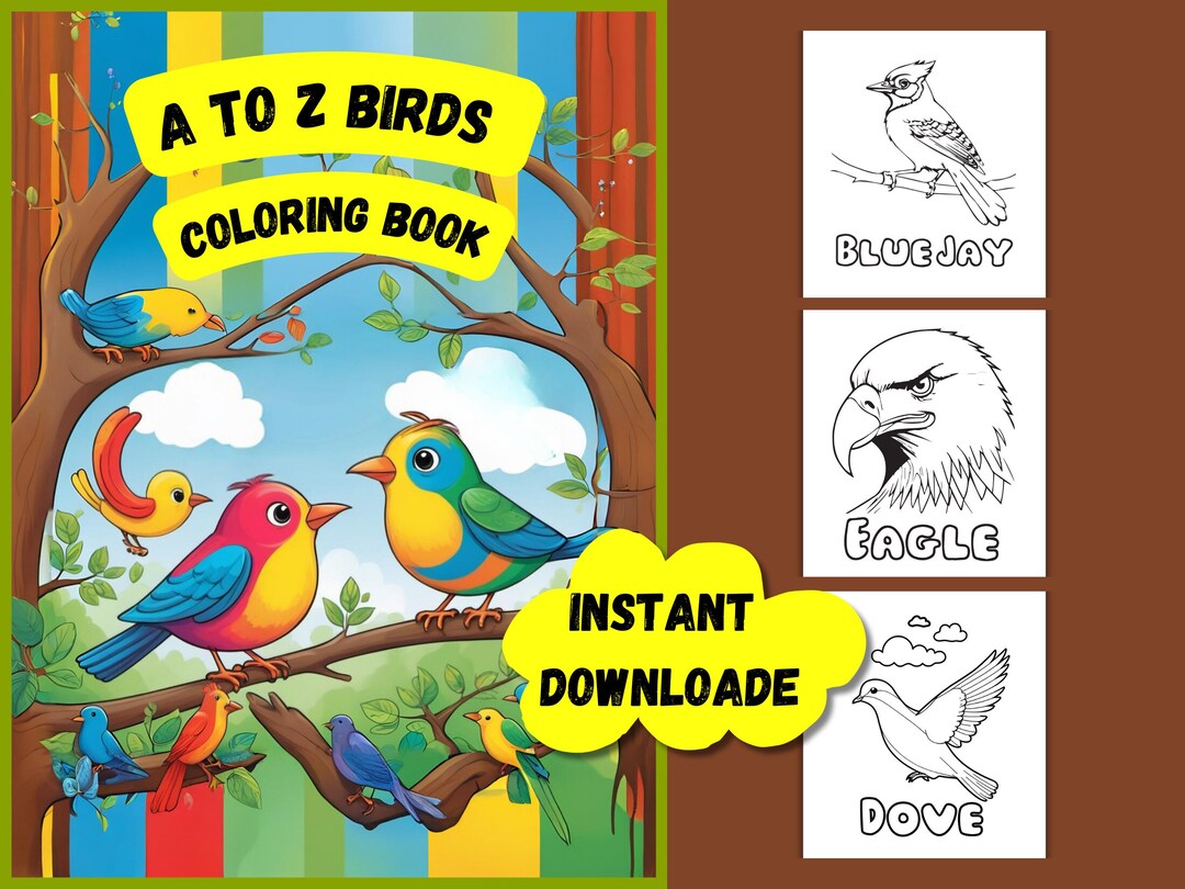 A to Z Birds Coloring Book | Fun & Educational Bird Coloring Pages ...