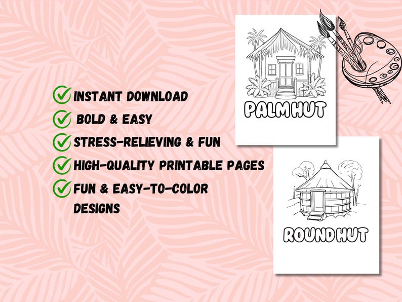 Hut Coloring Book | Cozy Cabin Coloring Book | Digital Download ...