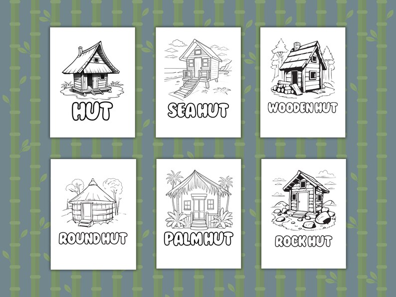 Hut Coloring Book | Cozy Cabin Coloring Book | Digital Download ...