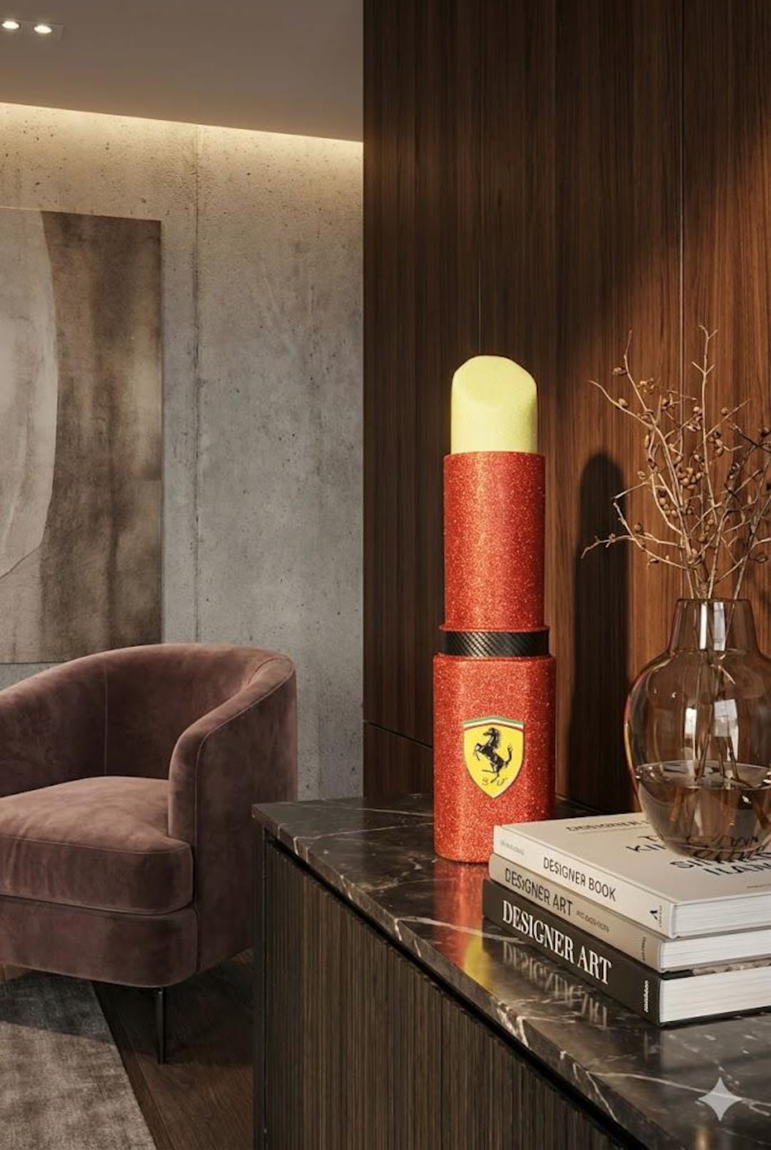 Giant Ferrari Lipstick – Unique Artwork – 3D, Glitter & Gloss – Limited ...