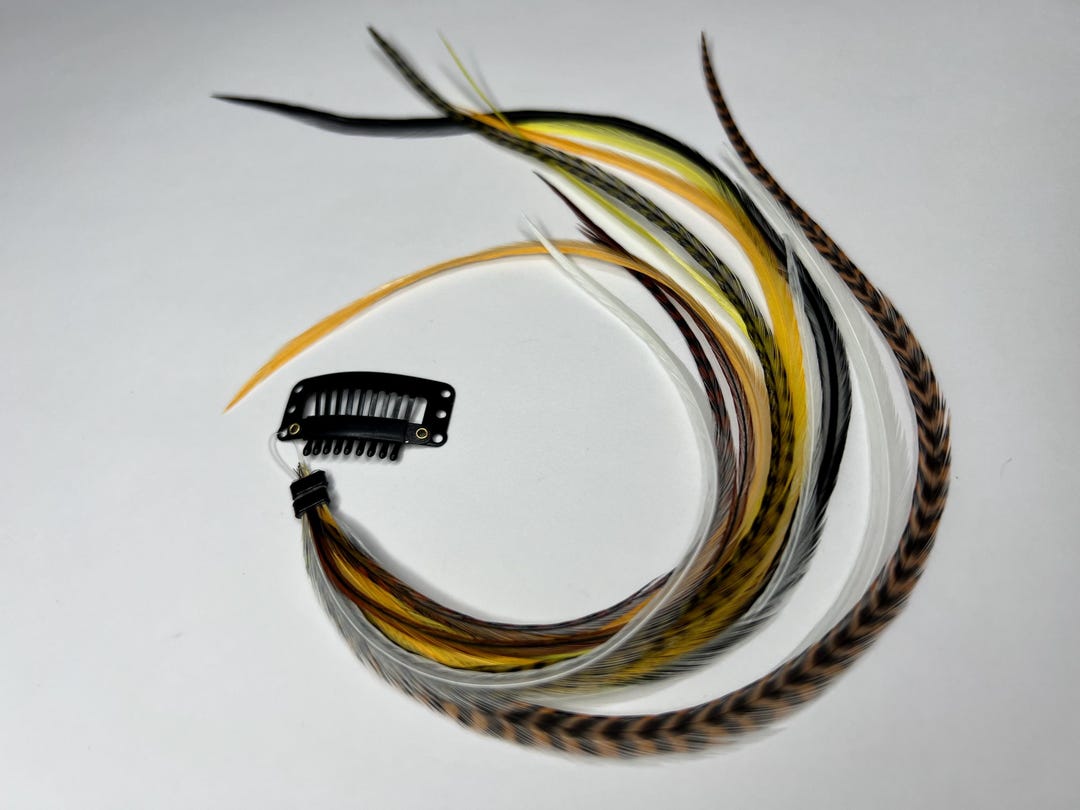 10” Feather Hair Extension Clip | Long Hair Feathers - Etsy