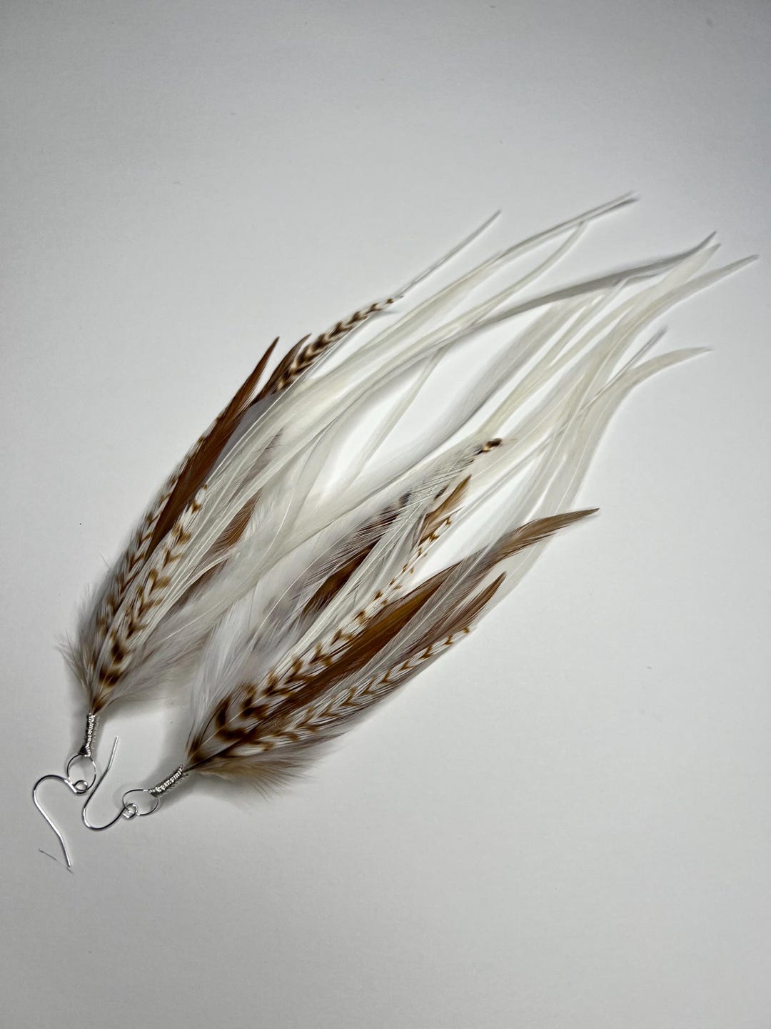 Greek Goddess - Long Black and White Feather Earrings - Etsy
