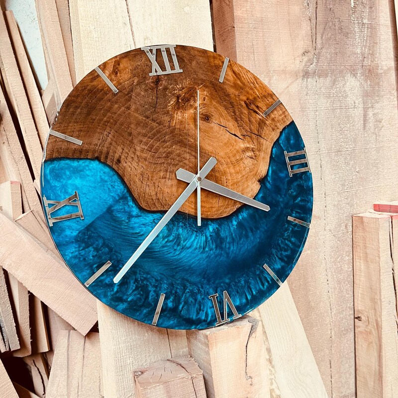 Walnut Resin Clocks - Etsy