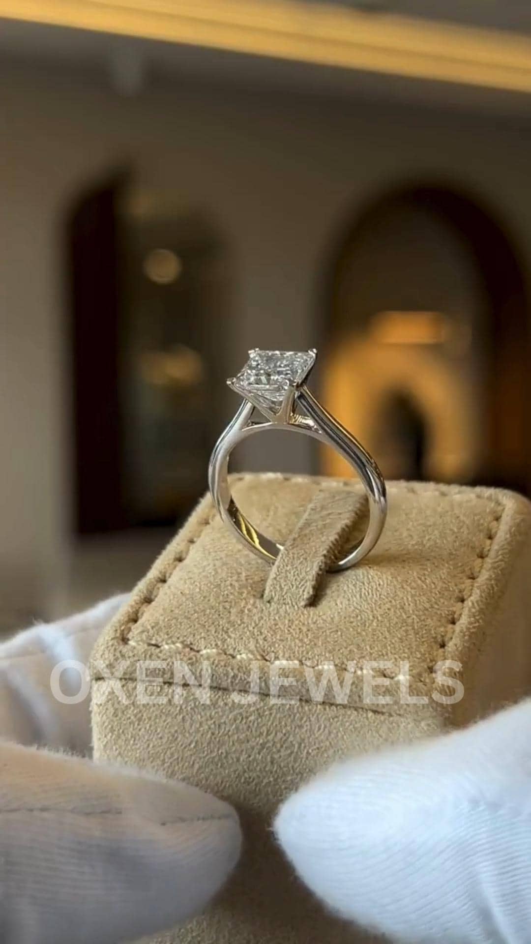 Solitaire Princess Diamond Ring Princess Cut Moissanite Ring Square ...