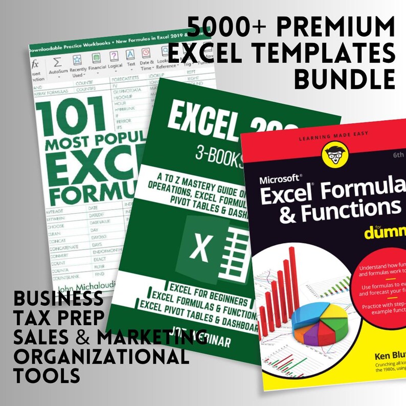 Bundle of 5000+ Premium Excel Templates, Ready-made for Business, Tax ...