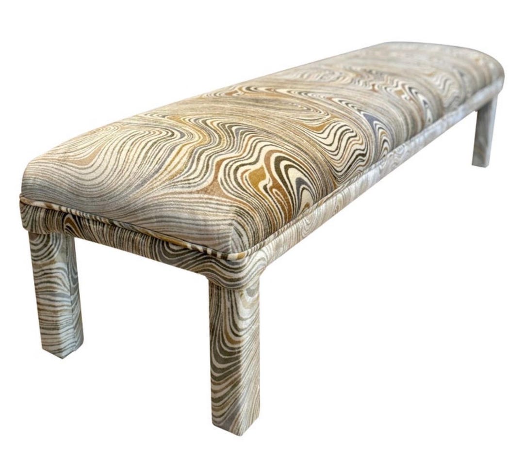 A Post Modern Parsons Style Bench, Circa 1970s. Recently Reupholstered ...