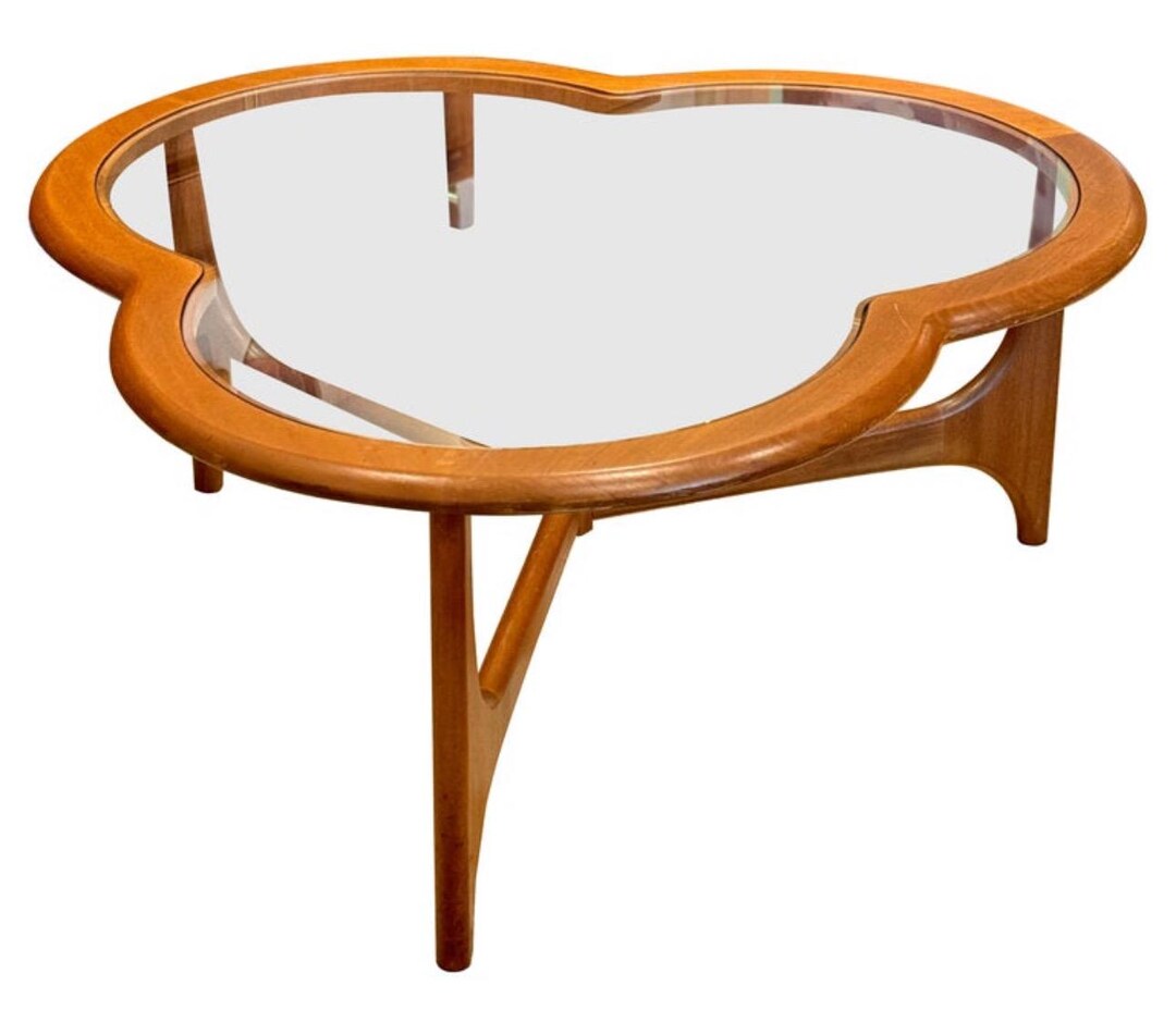 A Unique Mid Century Modern 3 Leaf Clover Coffee Table From the ...