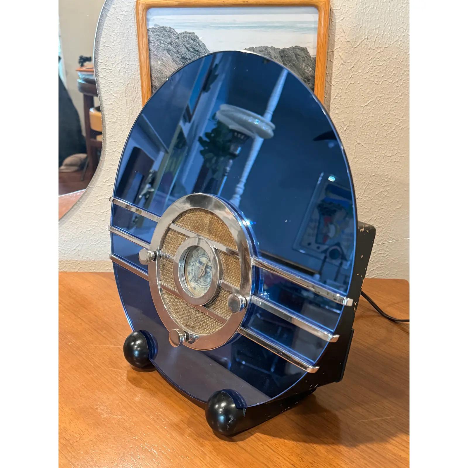 1930s Original Art Deco Sparton 'bluebird' Cobalt Blue Mirror Model 566 ...