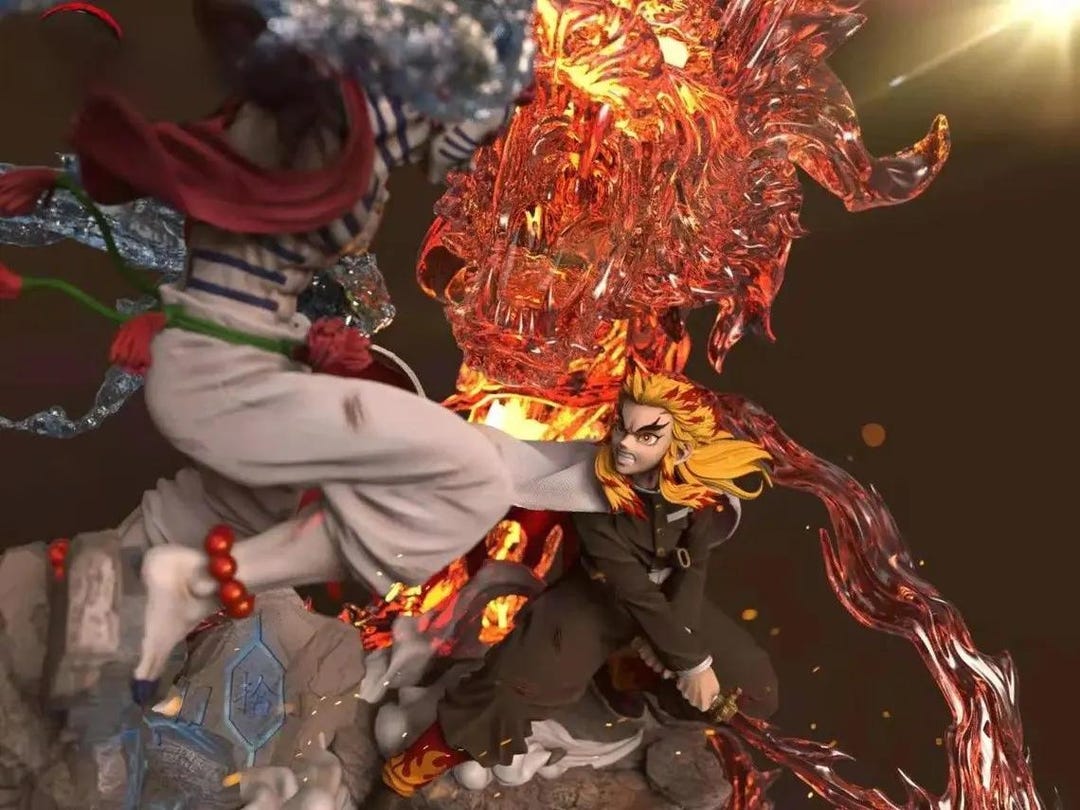 Demon Slayer Rengoku VS Akaza STL File - High Quality 3D Model for 3D ...