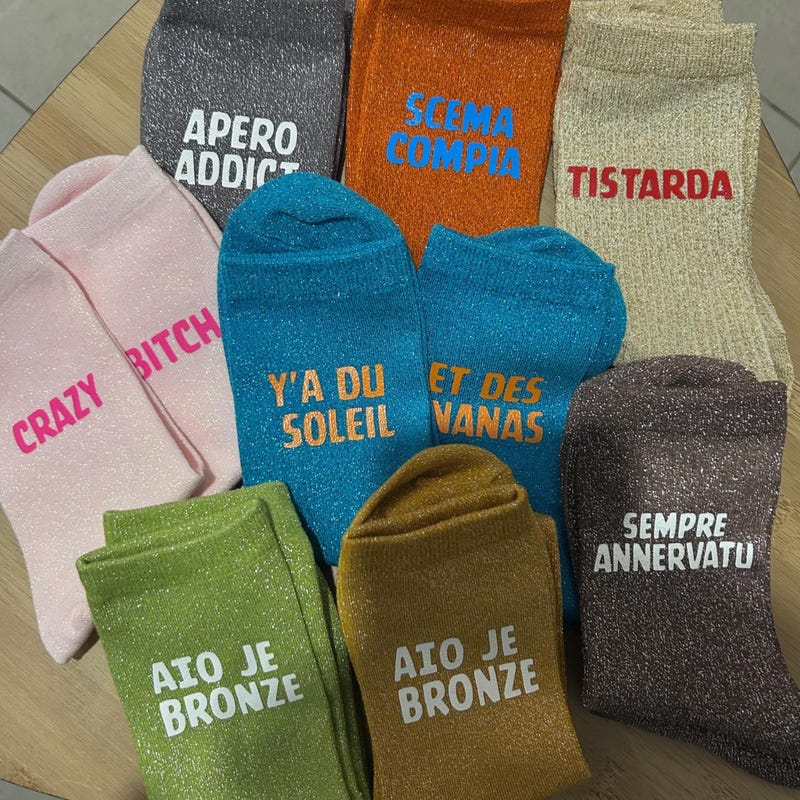 Chaussettes paillettes personnalisées - Etsy France
