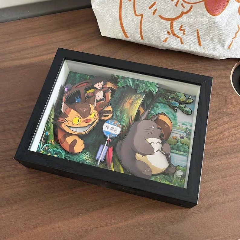 Totoro 3D Layered Paper Shadow Box | Studio ghibli Papercut Diorama ...