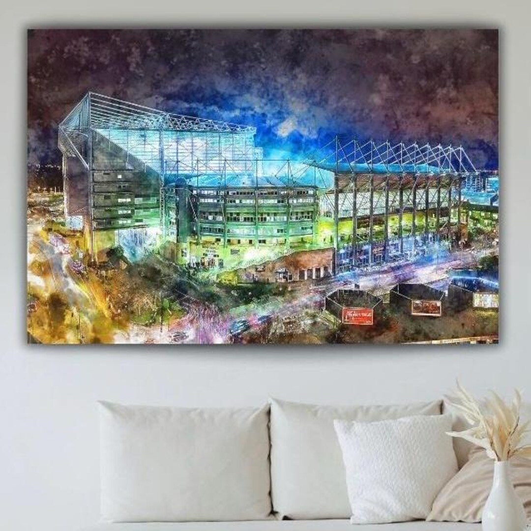St James Park Watercolour Canvas Print | Newcastle United | Canvas Wall ...