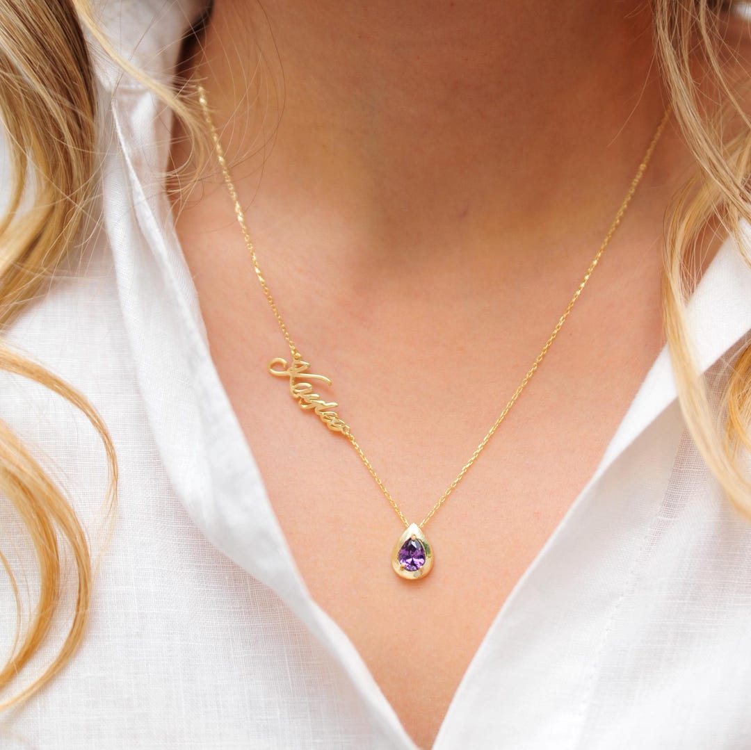 Handmade Alexandrite Birthstone Necklace, Personalized June Birthstone ...