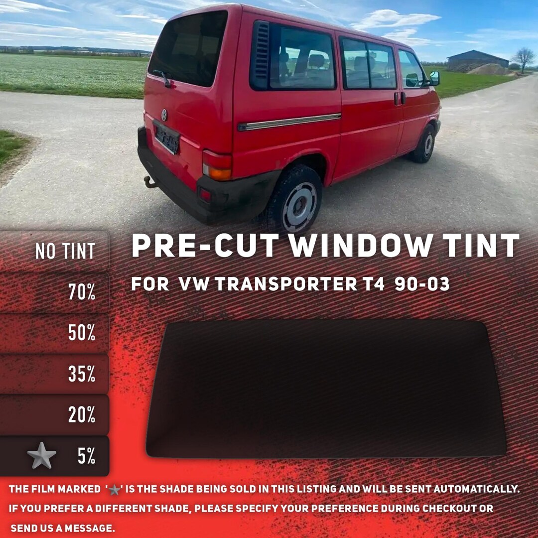 Pre Cut Rear Windows Tint Film for VW Transporter T4 HATCH BOOT 90-03 ...