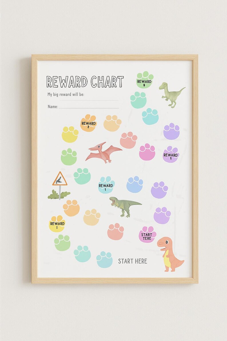 Dinosaur Reward Chart for Kids | Printable Behaviour Chart | Toddler ...