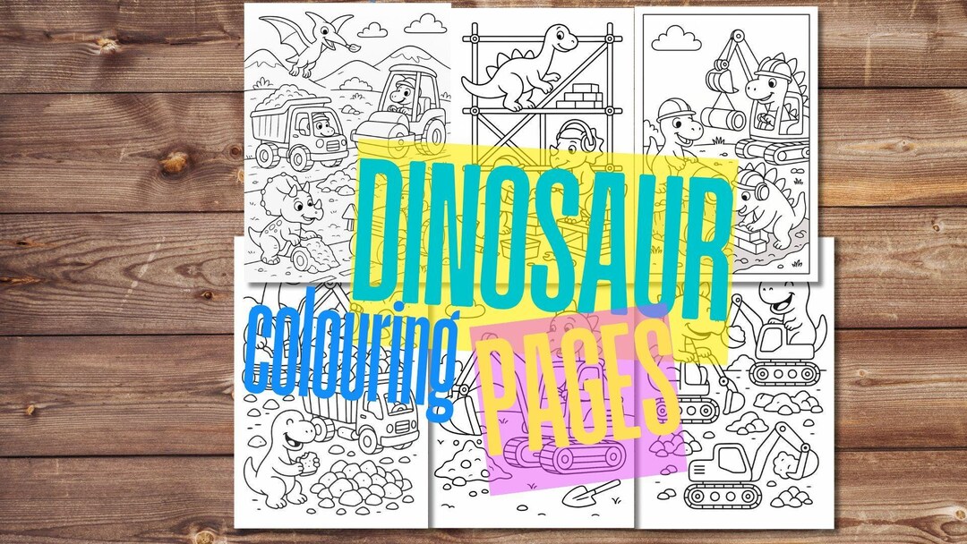 Dino Diggers Printable Coloring Book | 13 Page Digital Download ...