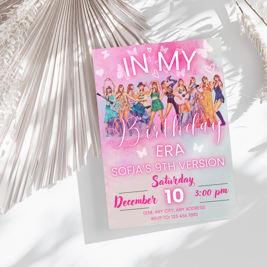 Editable Template in My Birthday Era Invite Eras Tour Invitation for ...