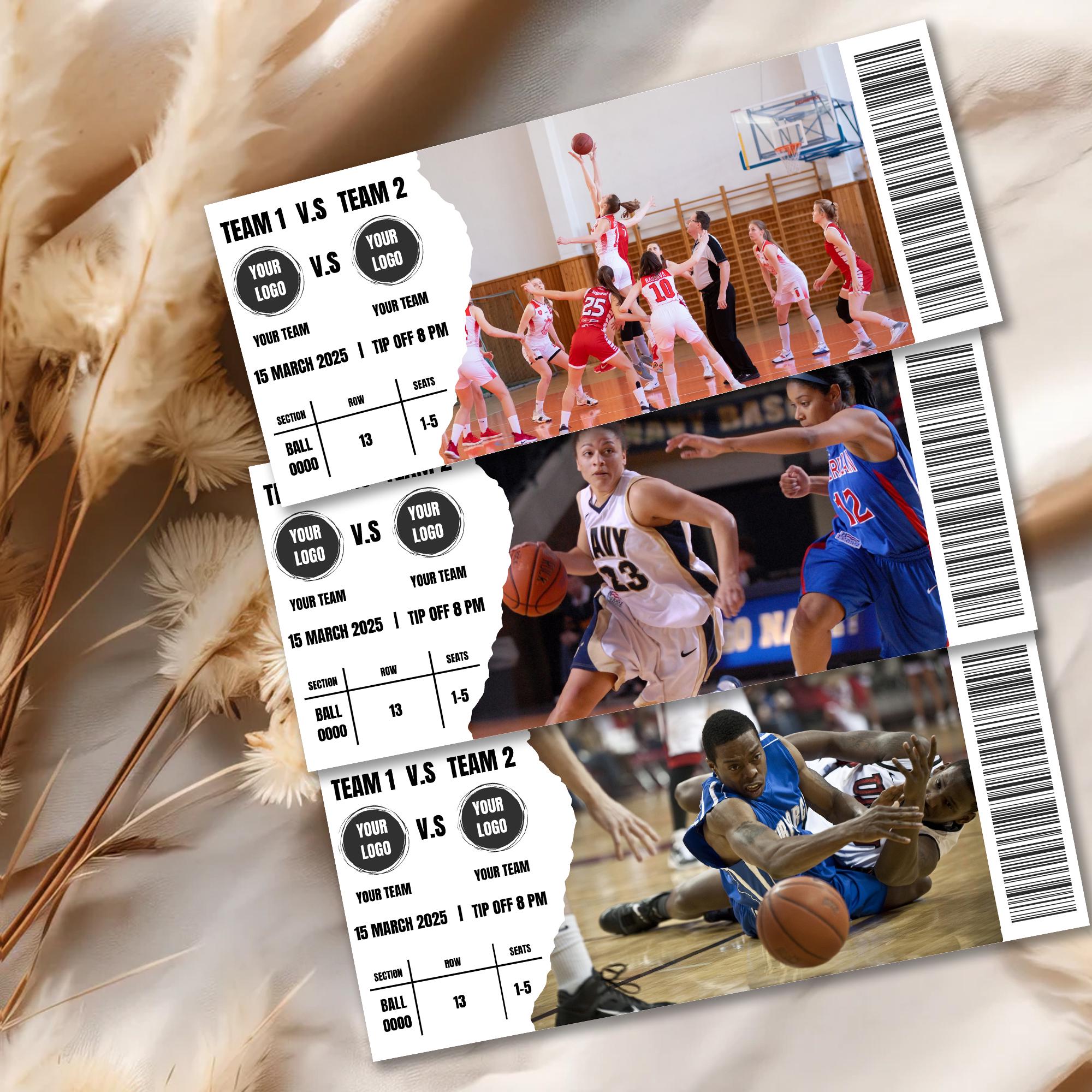 Editable Basketball Ticket – Custom Surprise Gift Ticket for Any Game ...