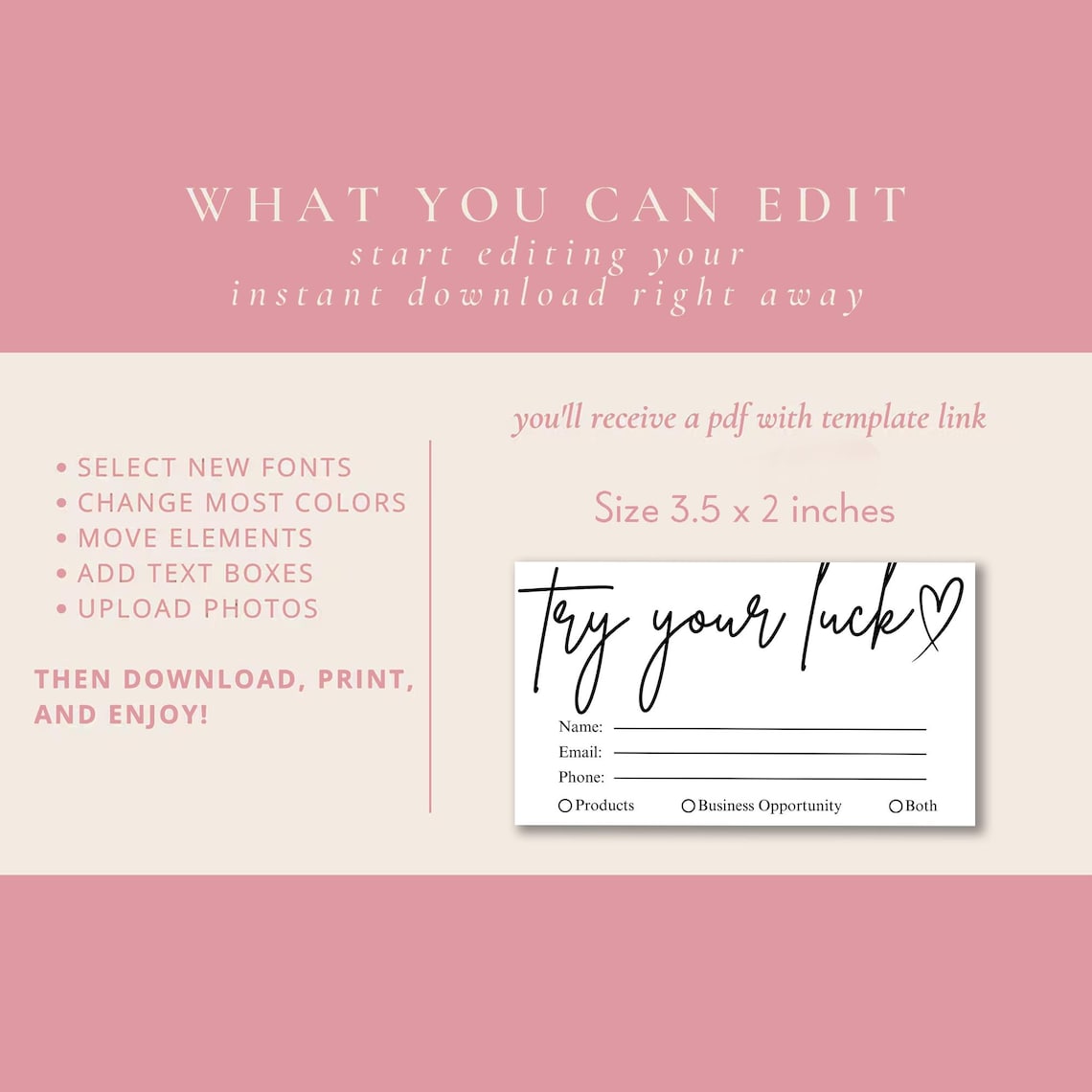 Editable Raffle Ticket Template | Custom DIY Event Ticket | Enter to ...