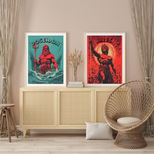 Greek Mythology Posters Set of 16, Ancient Greek Prints, Vibrant ...