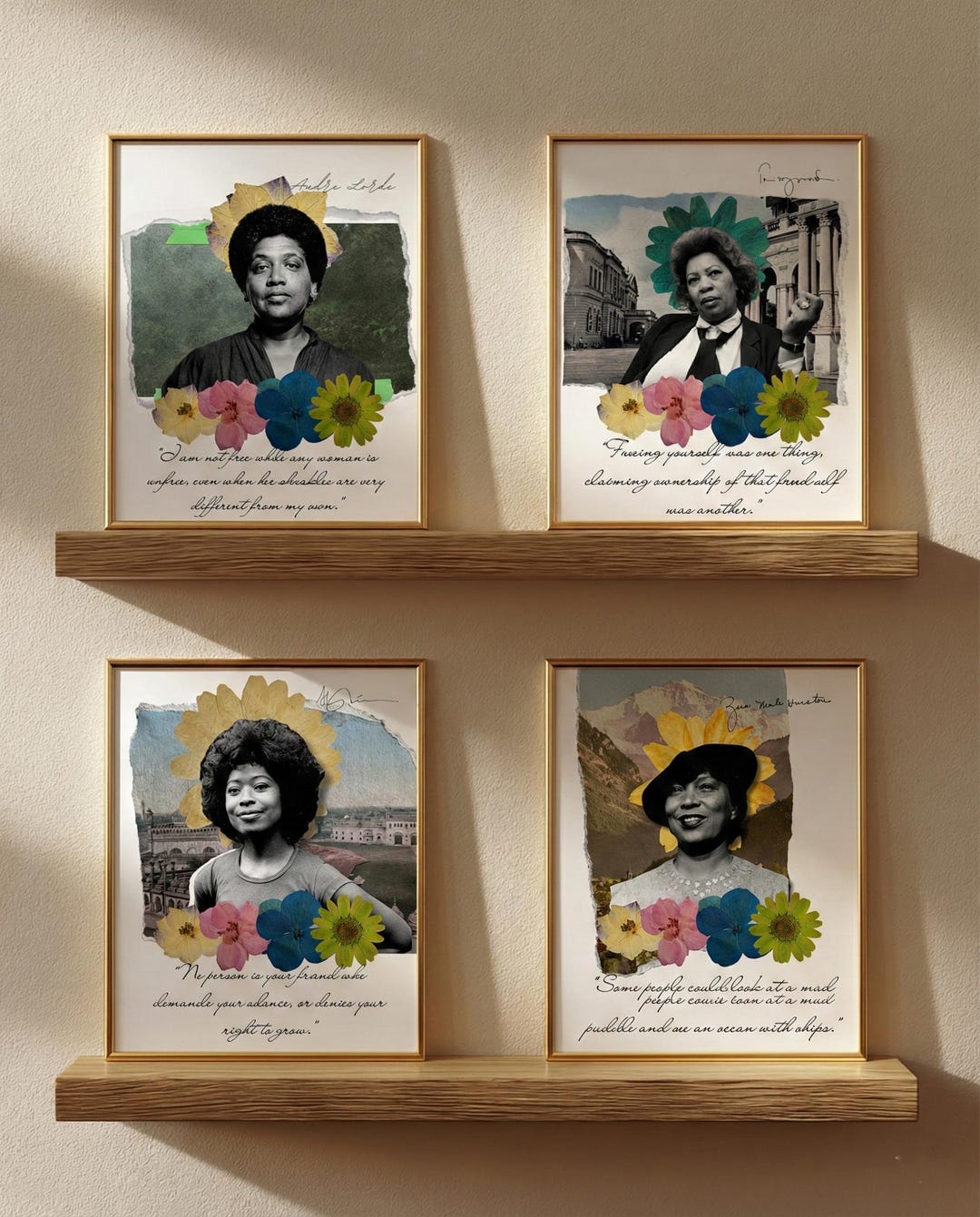 Black Women Authors Art Print Set – Inspirational Quotes Collage (23 ...