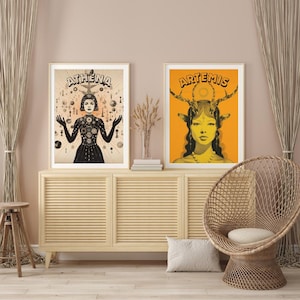 Greek Mythology Posters Set of 16, Ancient Greek Prints, Vibrant ...