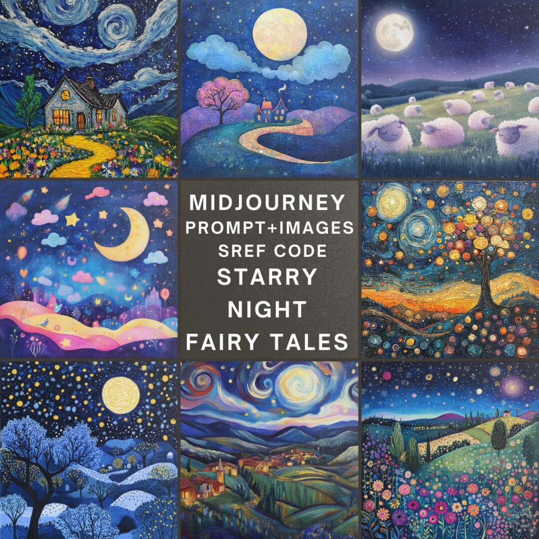 Midjourney Prompts+sref Parameter+ Images- Starry Night Fairy Tales , Pop Art Prompt Ai ...