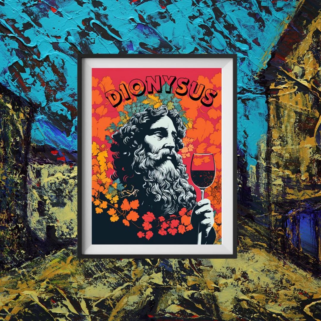 Dionysus the God of Wine Poster, Greek Gods Wall Art, Ancient Greco ...