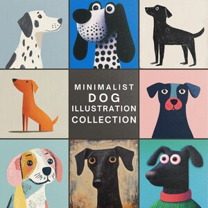 Set of 22 Minimalist Dog Posters for Gallery Wall, Printable Quirky Pet ...