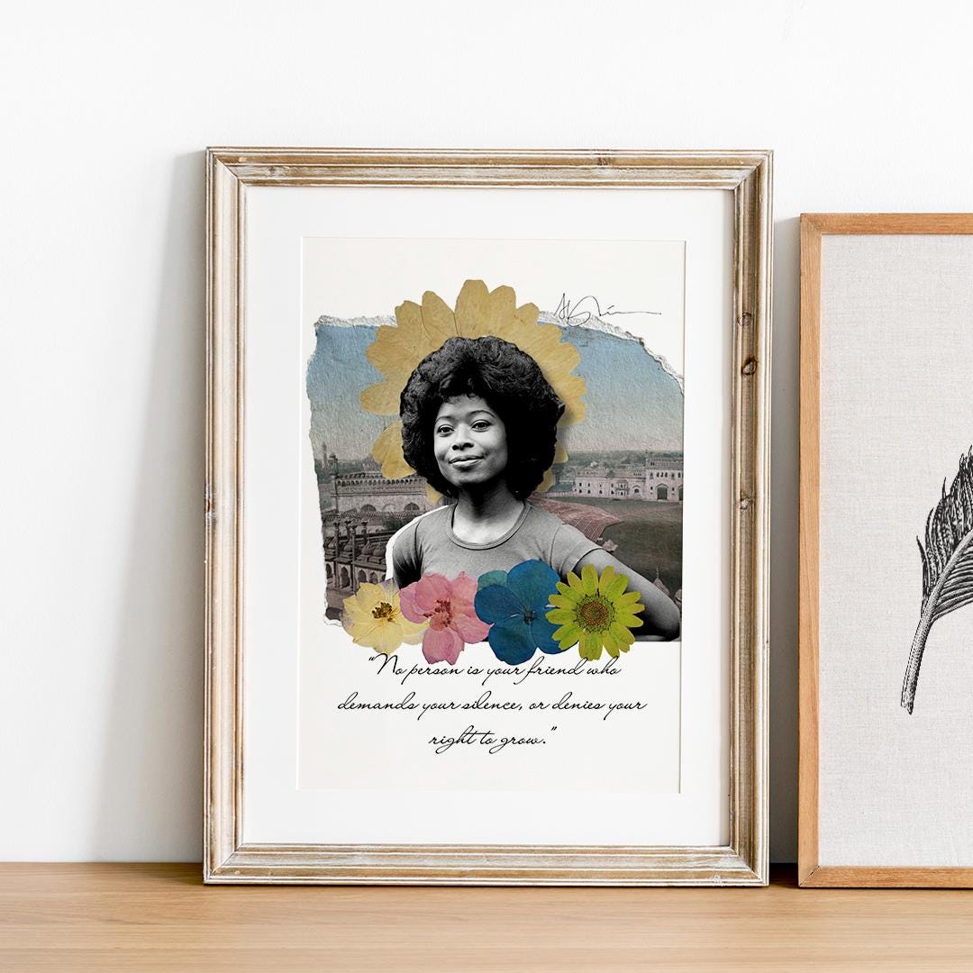 Alice Walker Collage Poster, Civil Rights Poster,feminist Quote Prints ...
