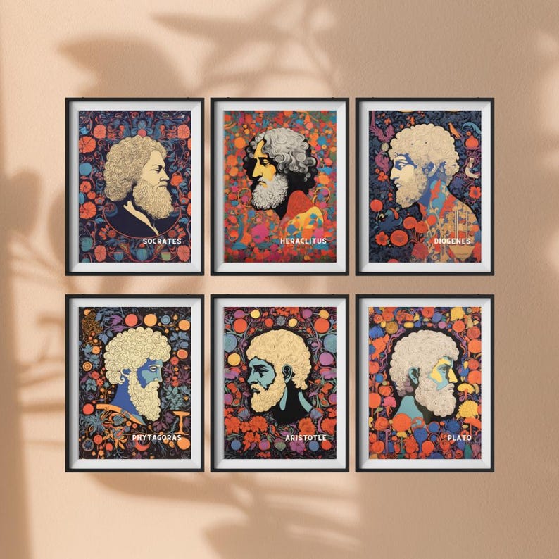 Greek Philosophers Art Print Set: Modern Philosophy Posters (digital ...
