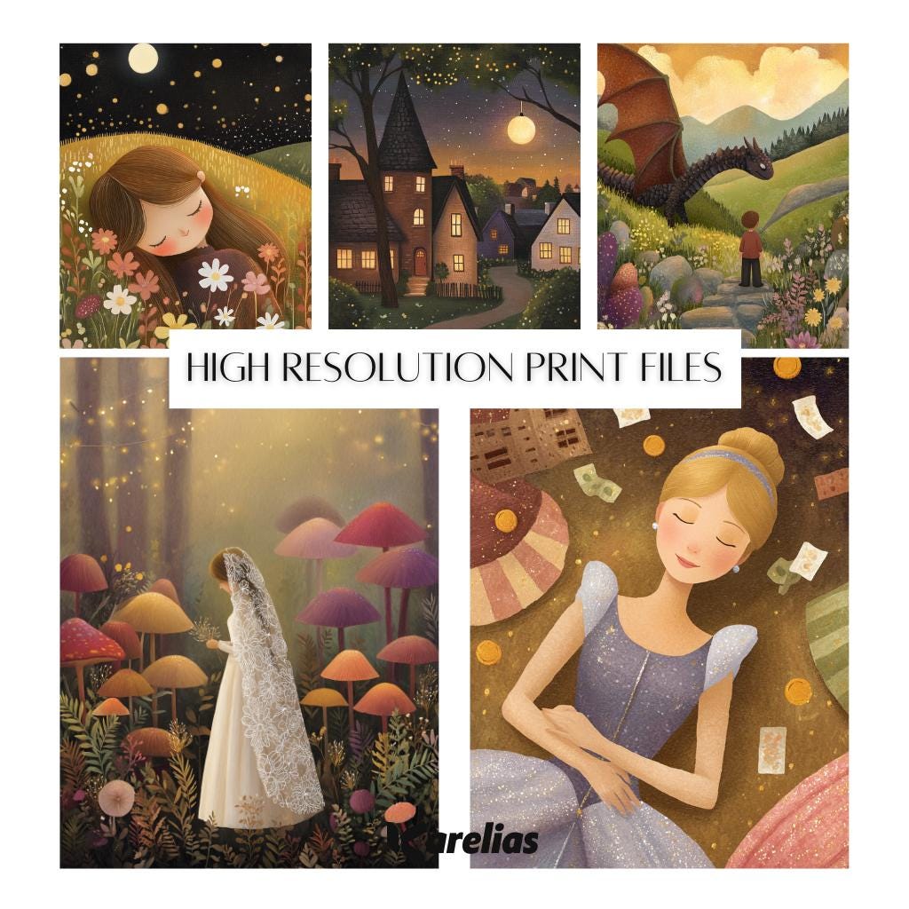 Magical Storybook Poster Collection, Printable Story for Kids, Playroom ...