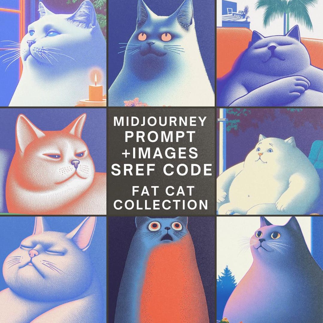 Midjourney Prompts+sref Parameter+ Images- Fat Cat Collection, Best Midjourney Prompts, Fatcat ...