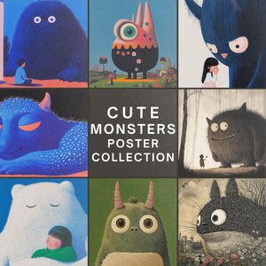 26 Cute Monsters Poster Set for Kids Bedroom Decor , Children's ...