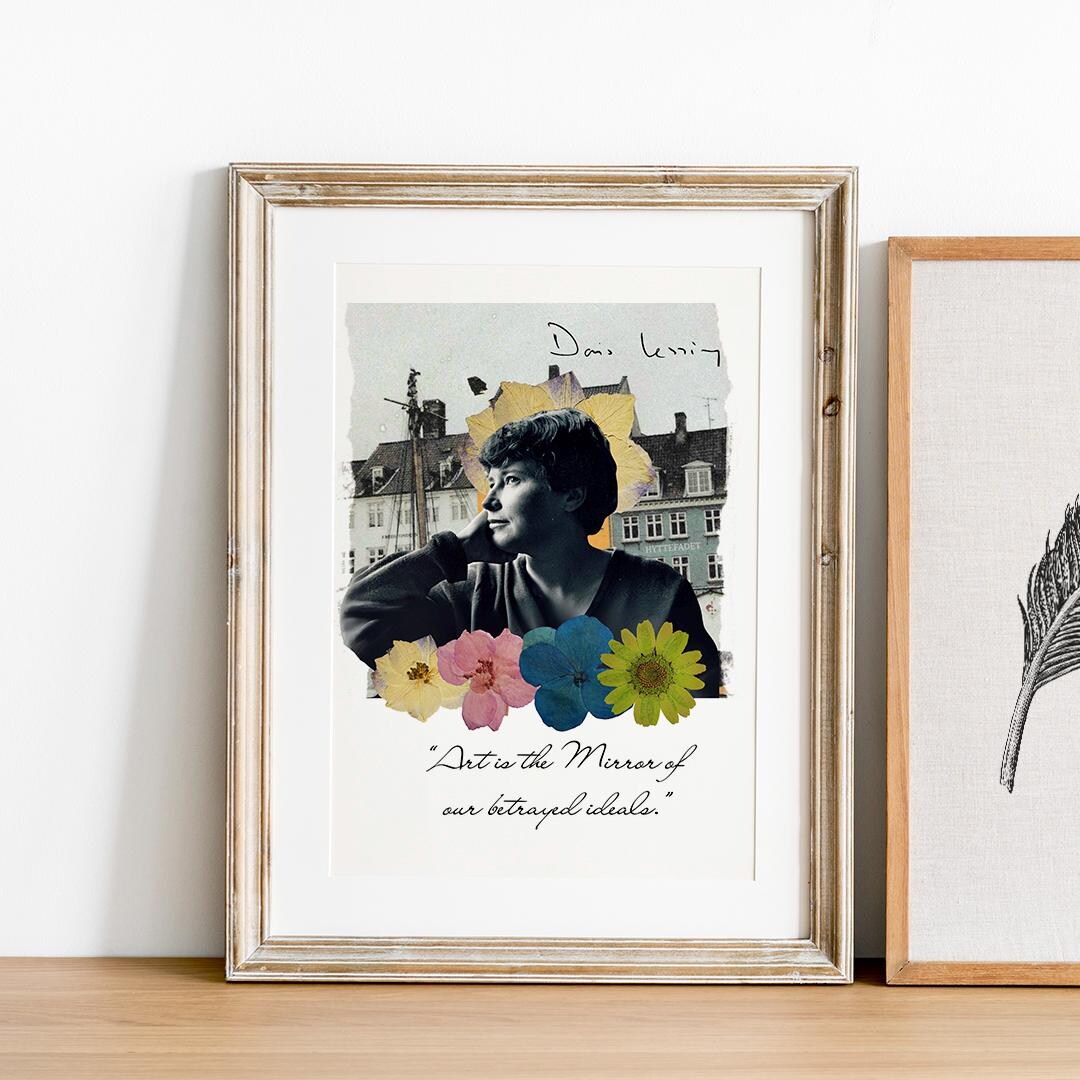 Doris Lessing Vintage Quote Poster, Female Authors Collage, Feminist ...