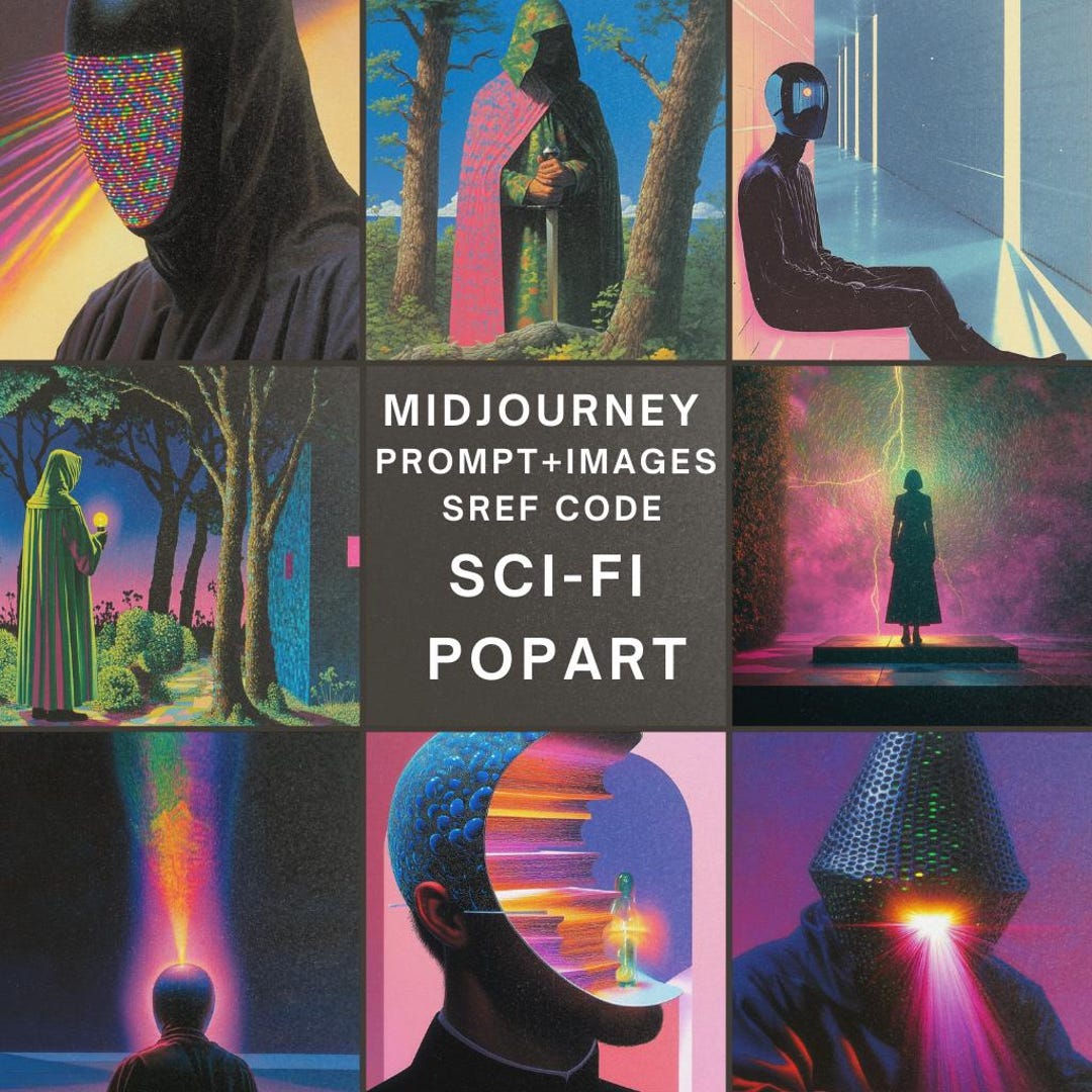 Midjourney Prompts+sref Parameter+ Images- Sci-fi Vintage Pop-art Movie Poster, Pop Art Prompt ...