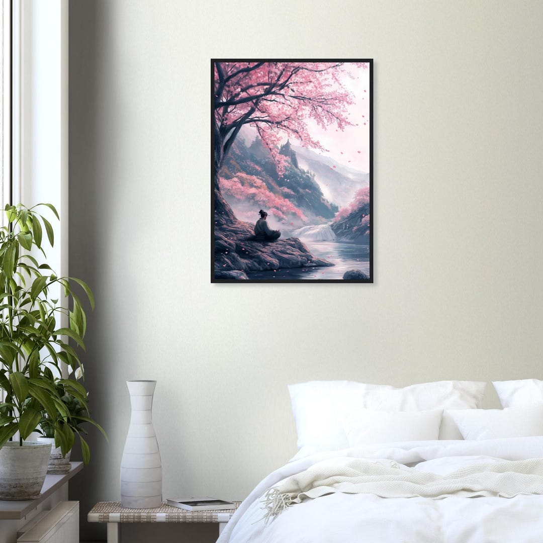 Ghost of Tsushima Inspired Japanese Wall Art - Silent Ronin Meditating ...