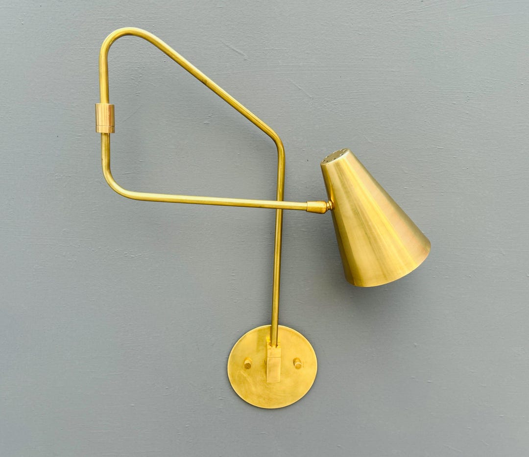 Brass Mid Century Modern Brass Wall Sconce Italian Swing Wall Sconce Wall Fixture-sputnik Wall ...