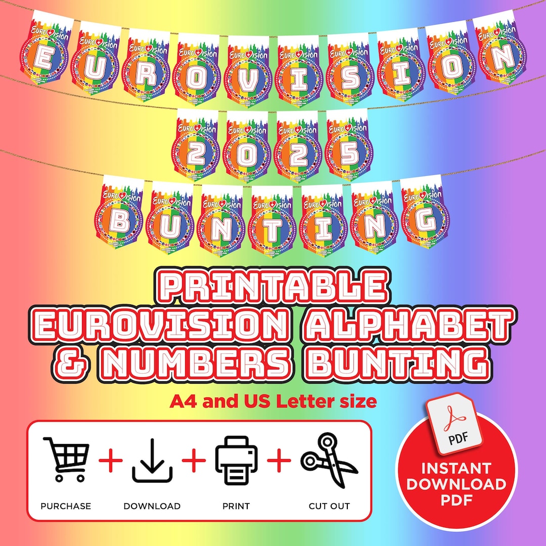Eurovision Song Contest 2025 Bunting Eurovision Party Decorations ...