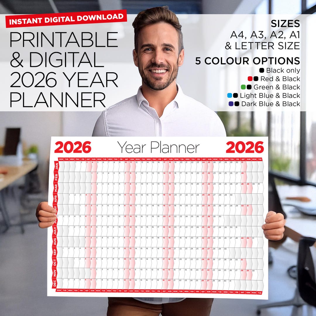 2026 Yearly Planner Arrow Planner Digital Planner Year Planner on 1 ...